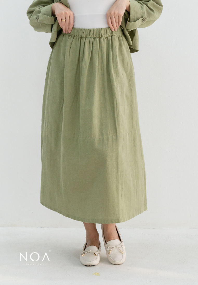 TANAKA Linen Midi Skirt - Green – NOA EVERYDAY